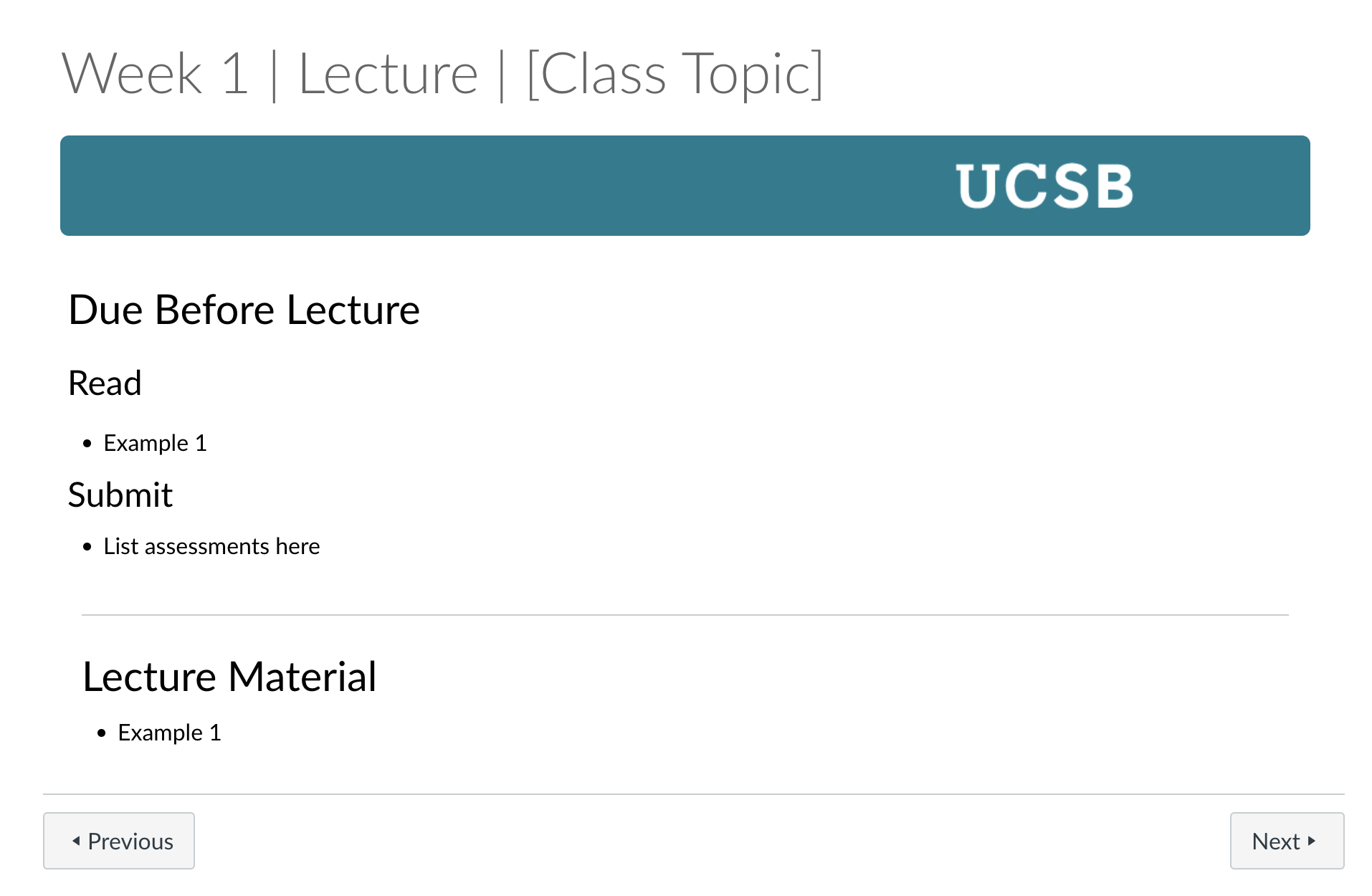 Canvas Modules | UCSB Canvas